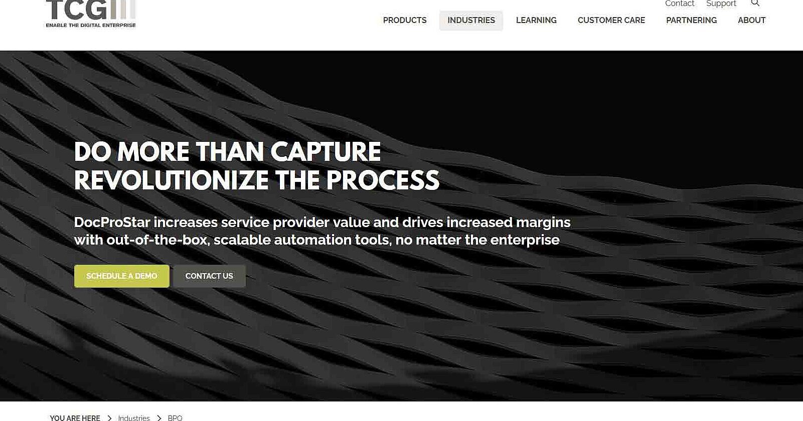 TCG Process: Intelligent software, tangible benefits. Built for BPOs.